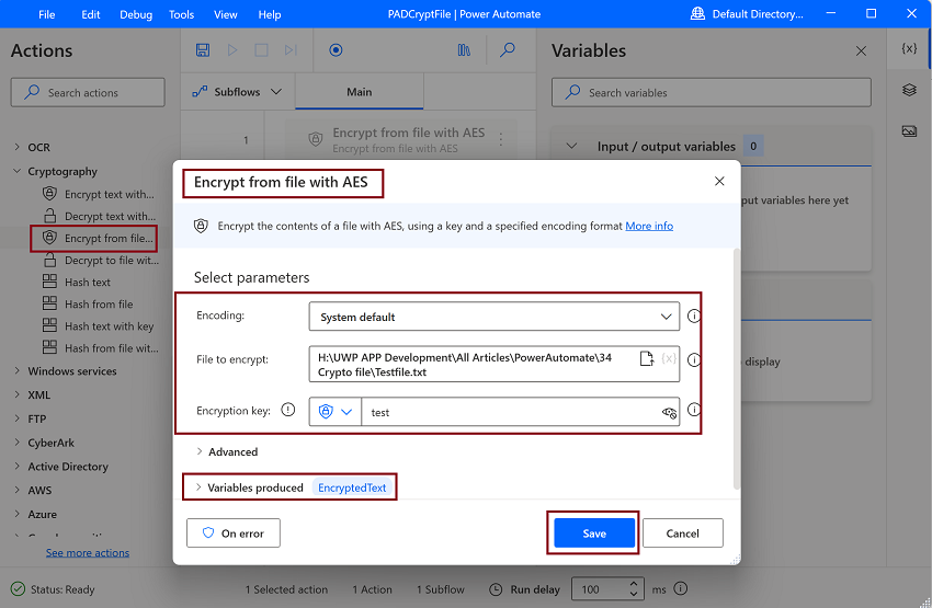 Cryptography Actions With File In Desktop Flow Using Microsoft Power 6692